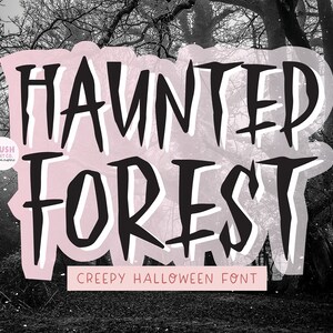 Instant .OTF Font DOWNLOAD "haunted Forest" Creepy Halloween Font ...