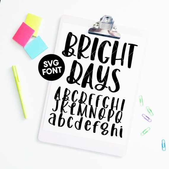 SVG Font INSTANT DOWNLOAD bright Days Bold Sans | Etsy