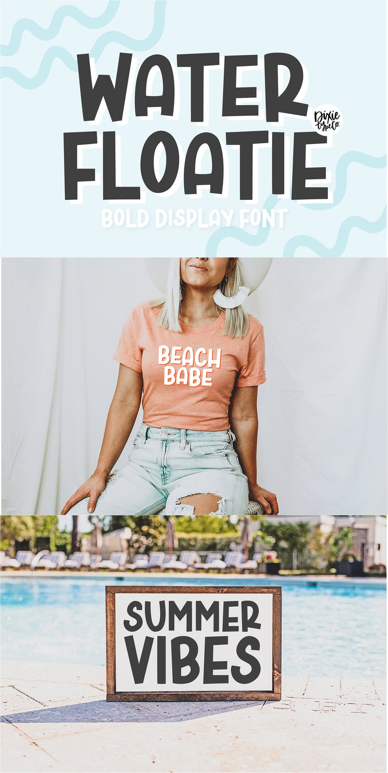 Instant .OTF Font "water Floatie" Bold Sans Font, Display Font, Cute ...