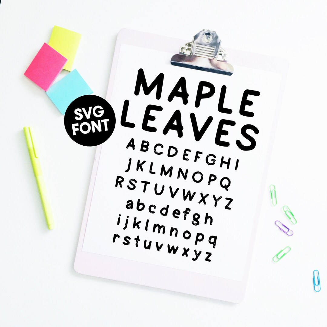 Letter Set INSTANT DOWNLOAD "maple Leaves" Svg Font, Cut File, Monogram ...