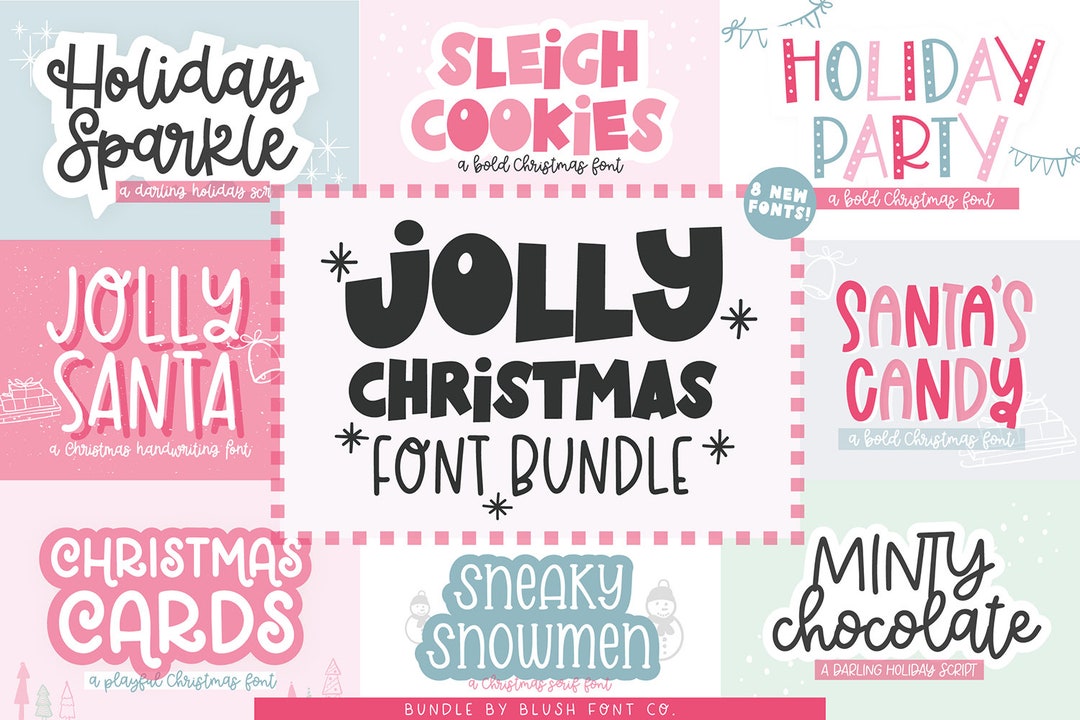 Jolly Christmas Font Bundle, Christmas Fonts, Font Bundle, Cricut, Fun ...