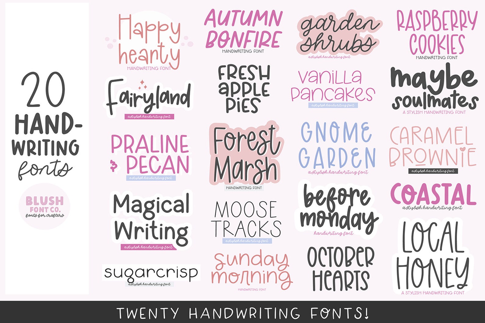 20 FONTS Handwriting Font Bundle Vol. 2 Font Bundle for - Etsy