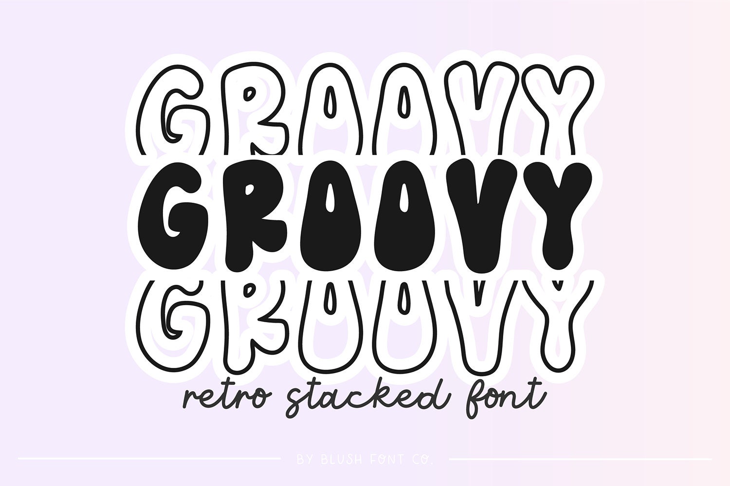 Instant .OTF Font groovy Stacked a Stacked Retro - Etsy