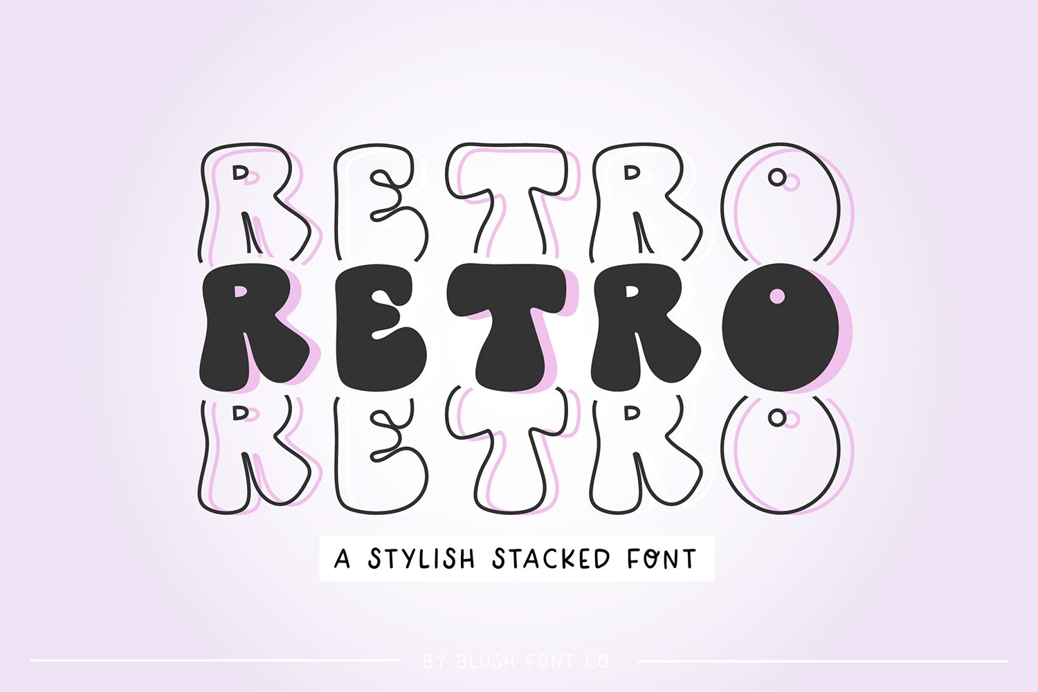 Instant .OTF Font retro Stacked a Stacked Boho - Etsy