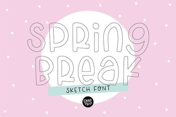 INSTANT .OTF and SVG Font Download spring Break | Etsy