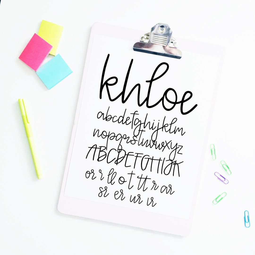 SVG Font INSTANT DOWNLOAD "khloe" Letter Set Svg, Script Cut File ...