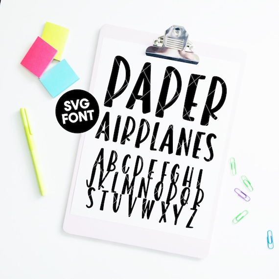 SVG Font INSTANT DOWNLOAD paper Airplanes Bold | Etsy