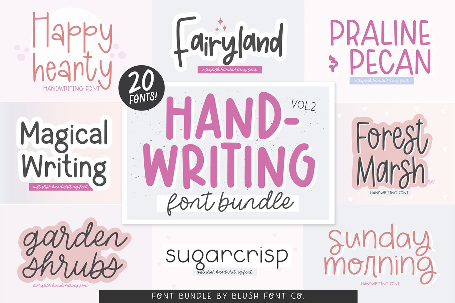 20 FONTS Handwriting Font Bundle Vol. 2 Font Bundle for - Etsy