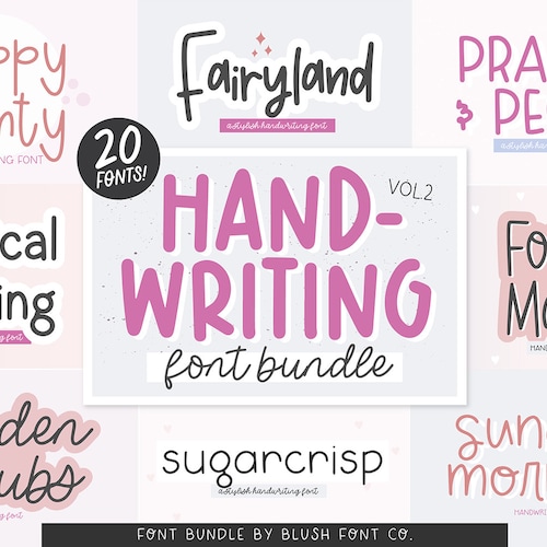 Crafting Handwritten Font Bundle Cricut Fonts Procreate - Etsy