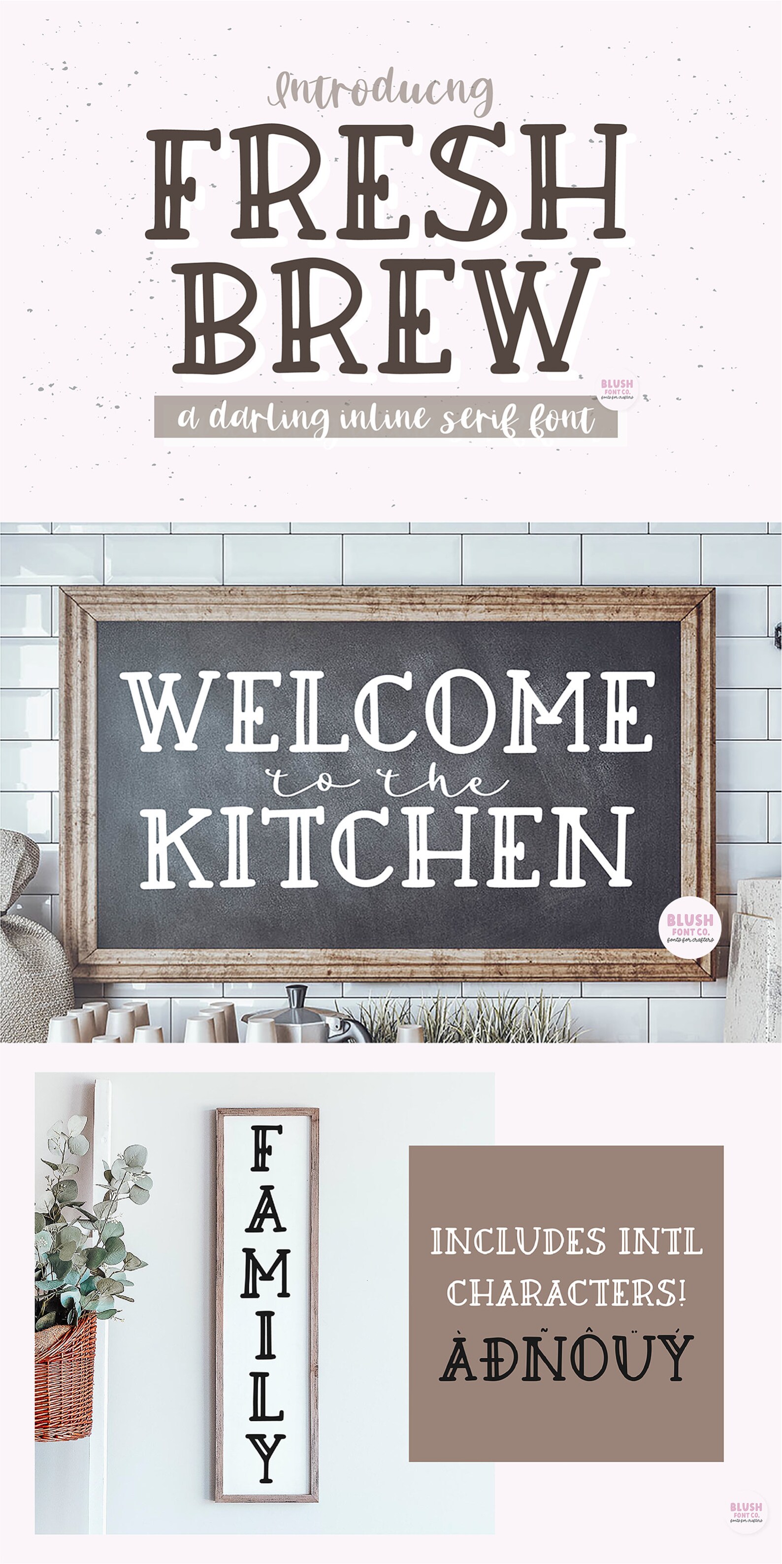 INSTANT .OTF DOWNLOAD fresh Brew Inline Serif - Etsy