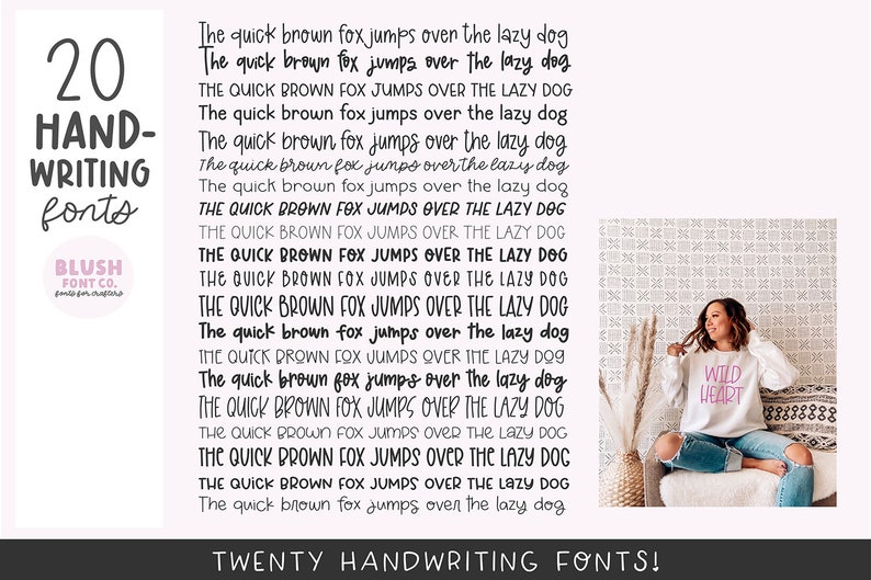 20 FONTS Handwriting Font Bundle Vol. 2 Font Bundle for - Etsy