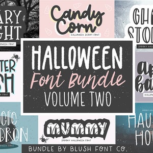 Halloween Font Bundle Vol 2, .OTF Installable Fonts, Hand Lettered ...