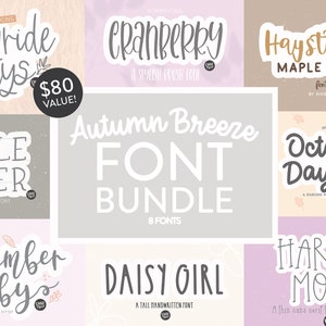 Autumn Font Bundle, .OTF Installable Fonts, Autumn Breeze, Cursive ...