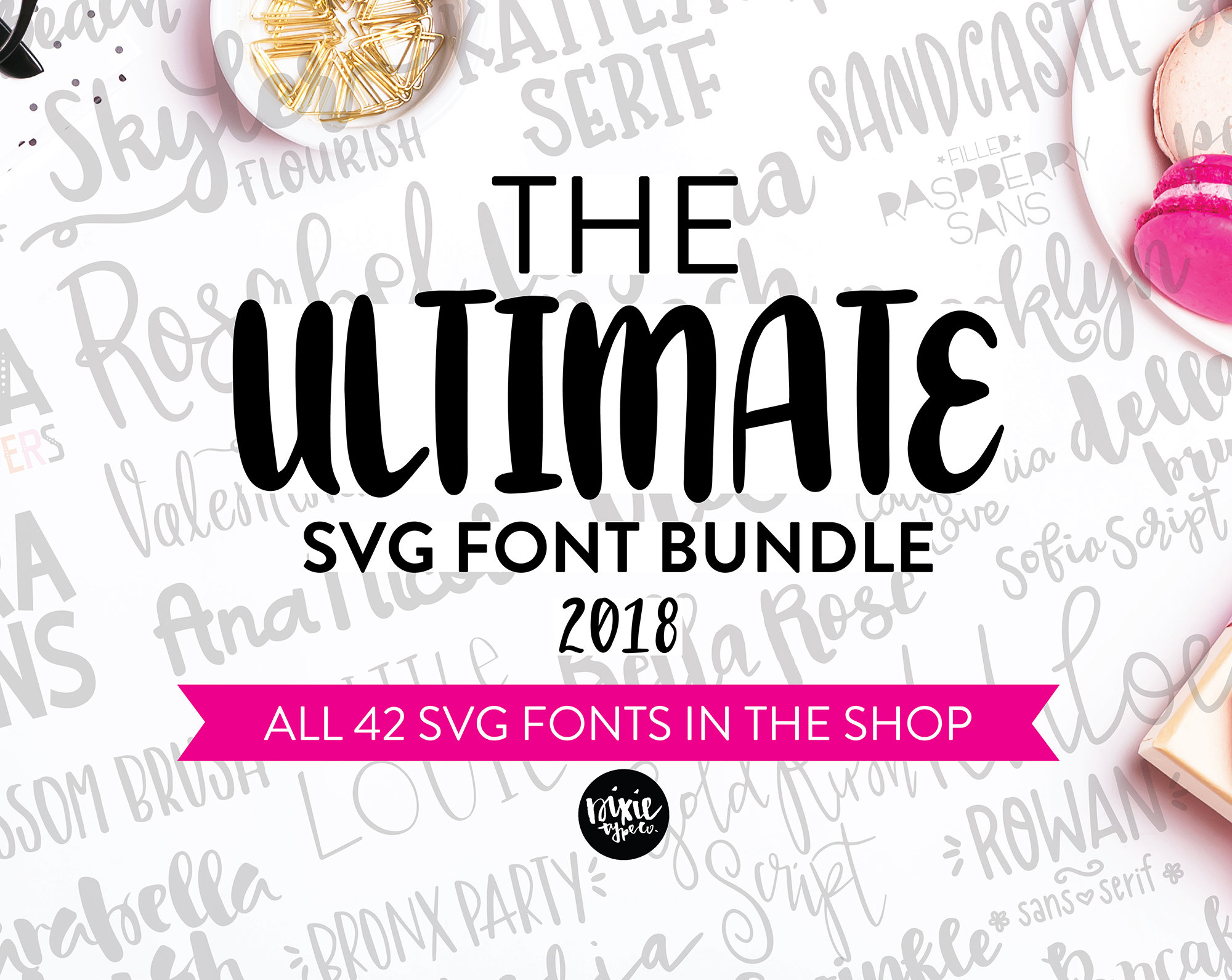 NEW! 42 SVG Fonts "the ULTIMATE Svg Font Bundle", Instant Download ...