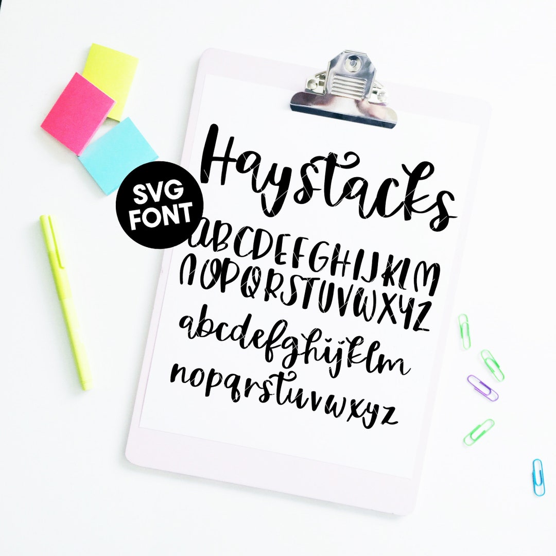 SVG Font INSTANT DOWNLOAD "haystacks" Svg Font, Calligraphy Script Hand ...