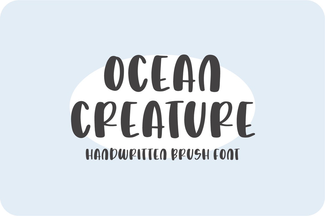 Instant .OTF Font "ocean Creature" Brush Font, Cute Fonts, Brush Fonts ...