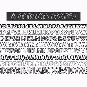 Outline Font Bundle, Font Bundle for Cricut, Outlined Fonts, Display ...