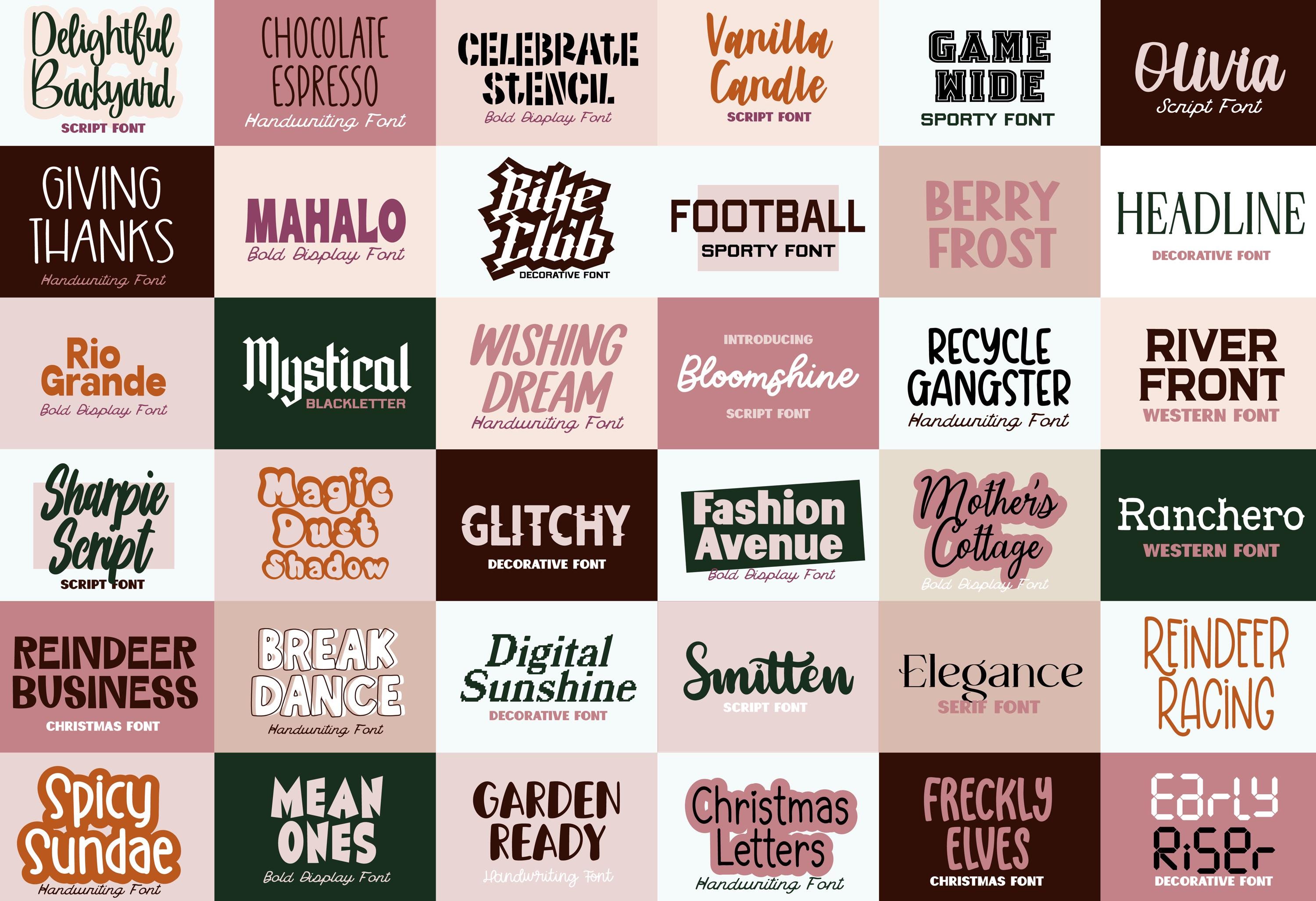 New 100 FONTS Vol. 6 - ULTIMATE Font Bundle, Huge Font Bundle, Cricut ...