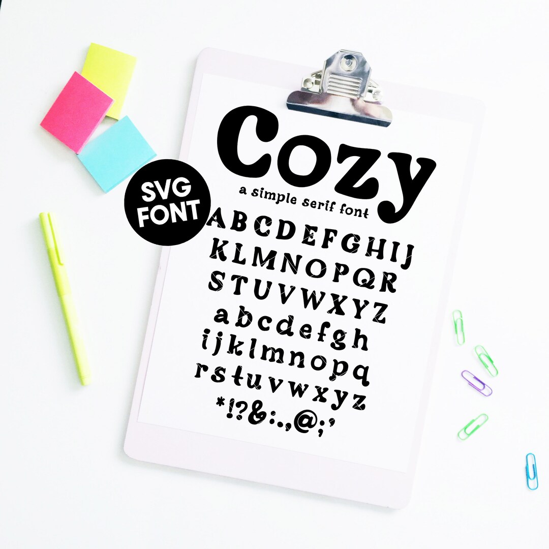 SVG Font INSTANT DOWNLOAD "cozy Serif" Svg Font, Cut File, Monogram ...
