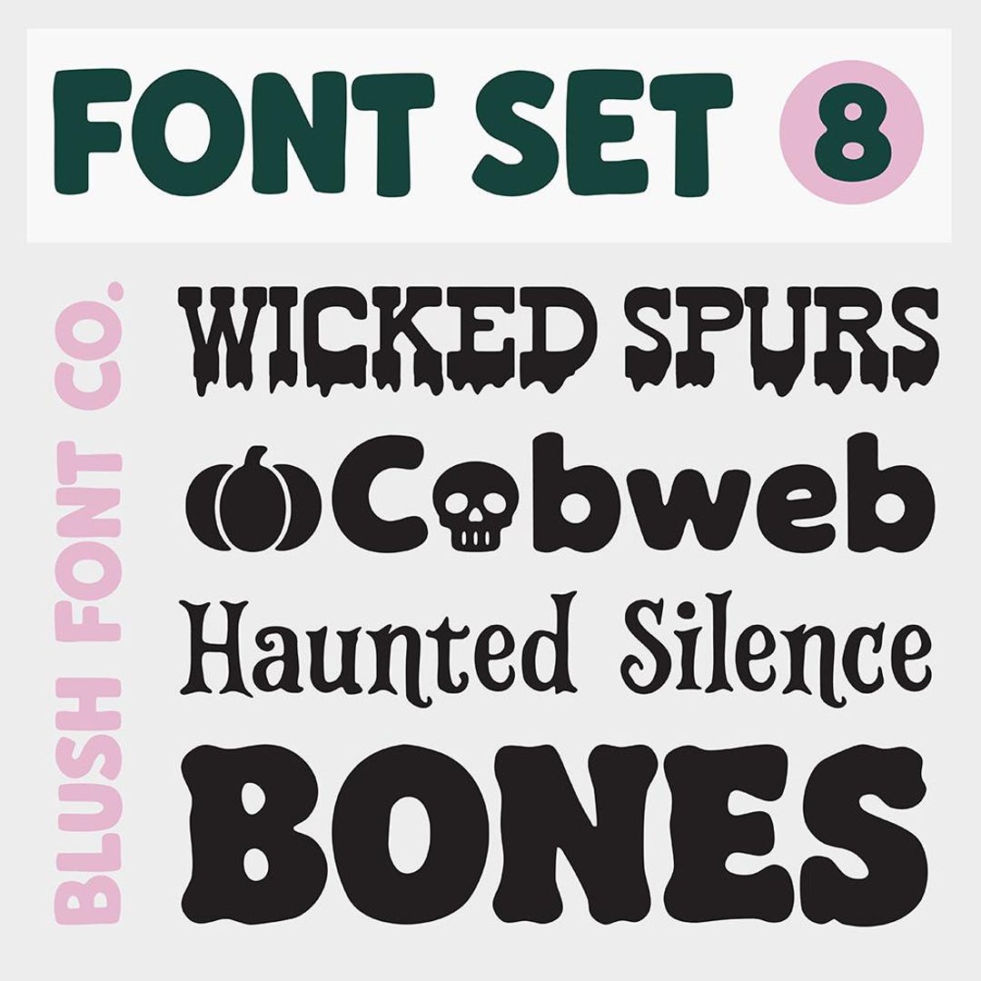 FONT SET 8: Spooky Halloween Fonts, Zombie Fonts, Western Fonts, Font ...