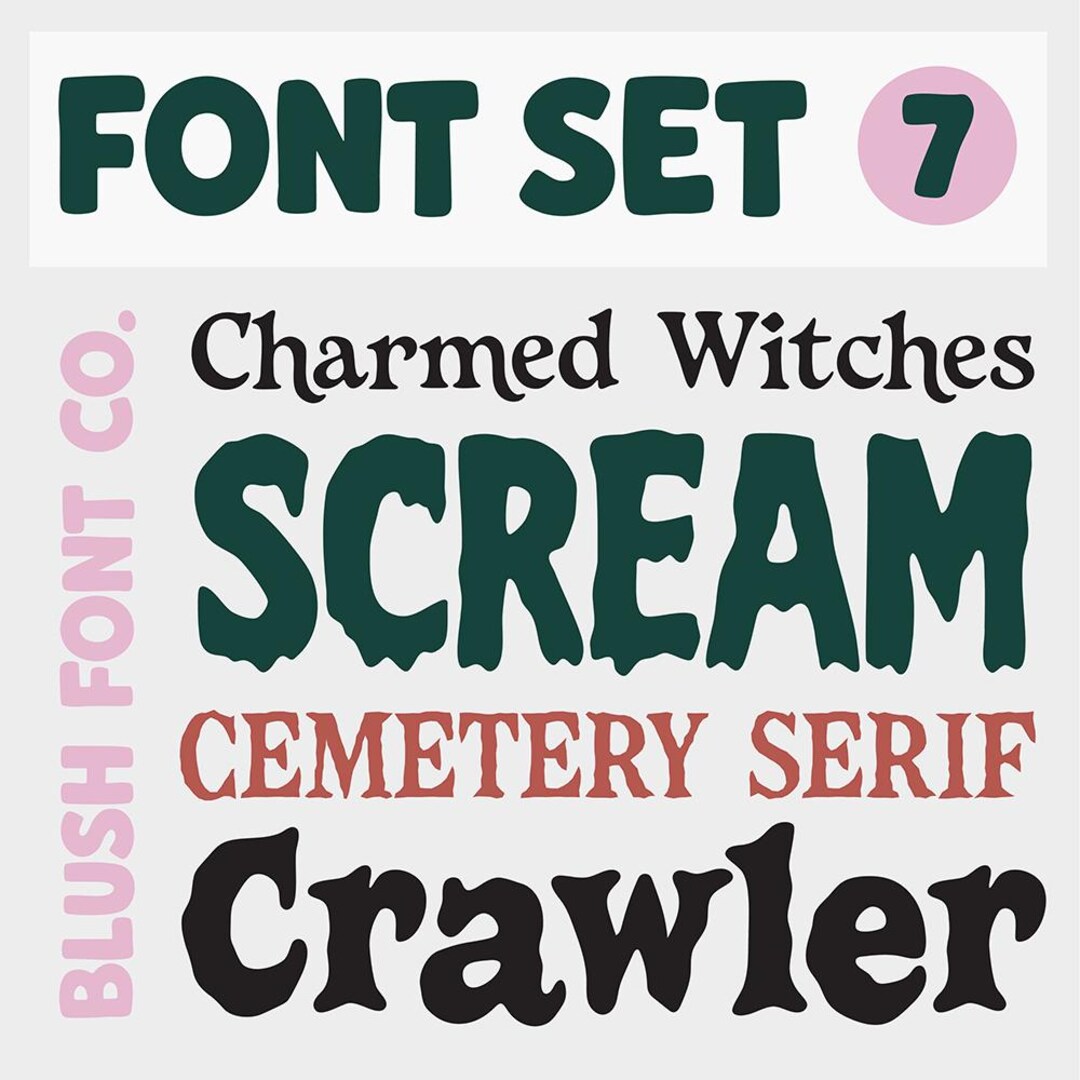 FONT SET 7: Spooky Halloween Fonts, Zombie Fonts, Dripping Fonts, Font ...