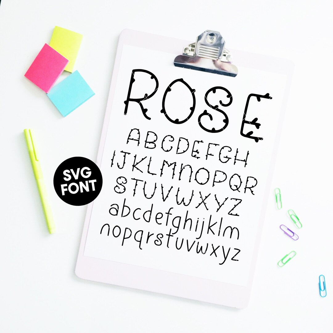 Letter Set INSTANT DOWNLOAD "rose" Svg Font, Cut File, Spring Font ...