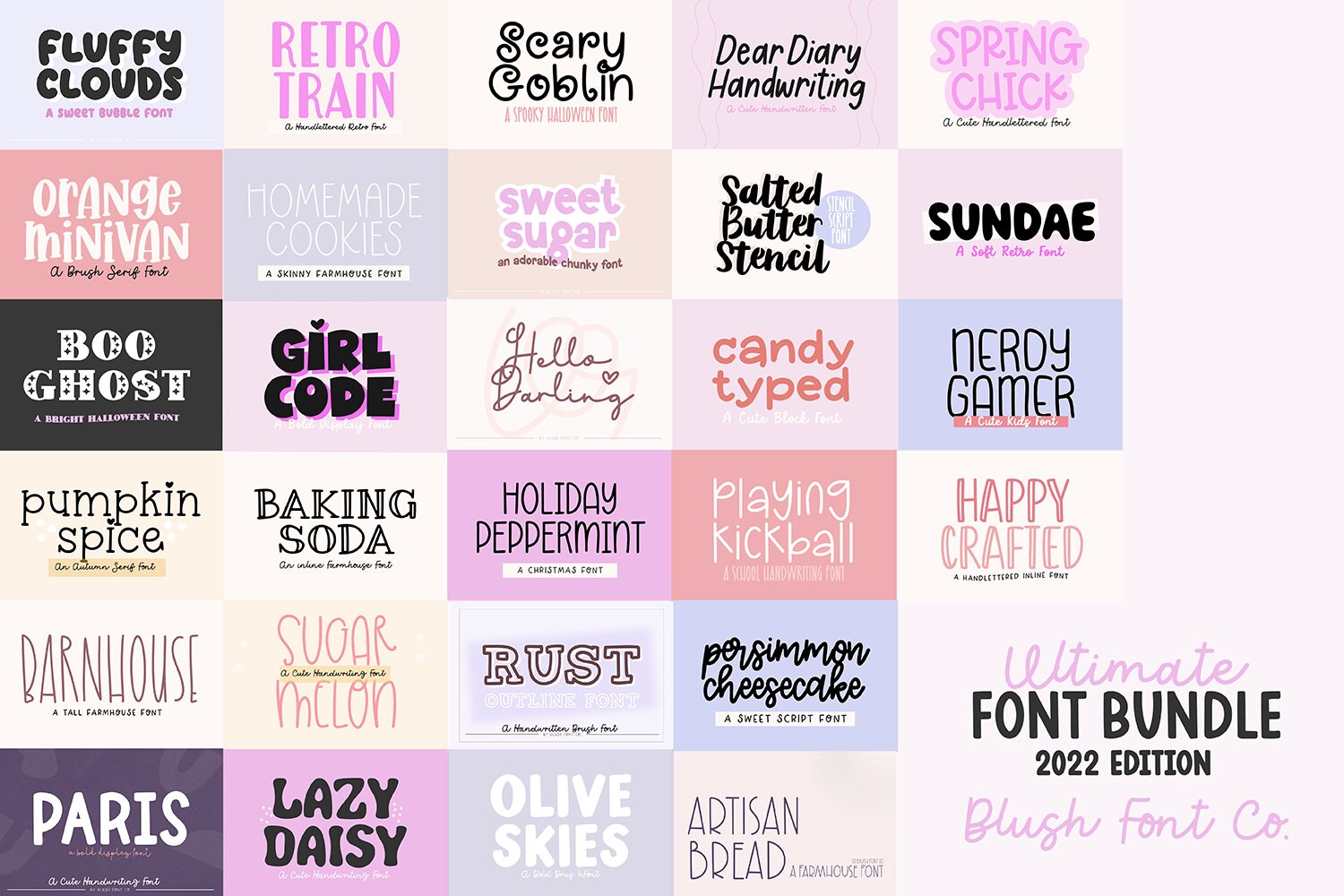 New! 100 FONTS - 2022 Edition ULTIMATE .otf Font BUNDLE, Huge Font ...
