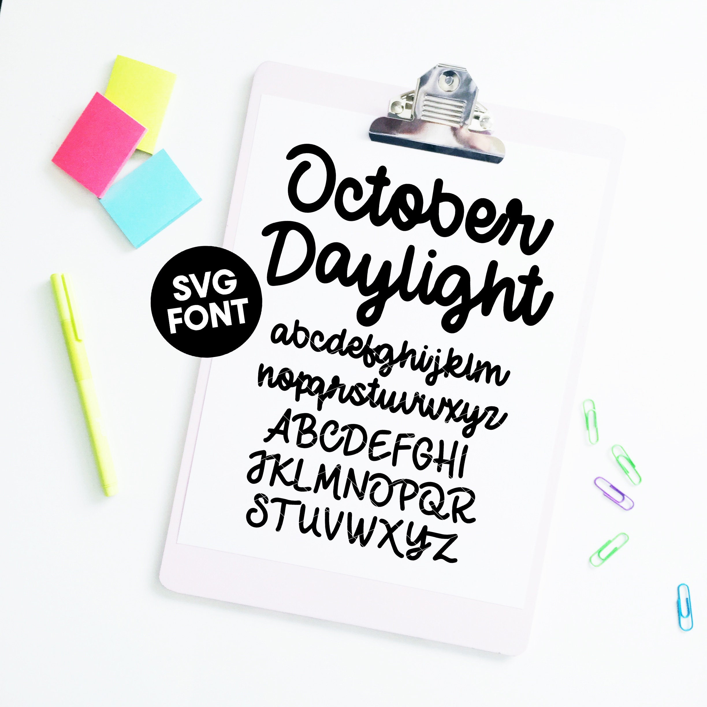 SVG Font INSTANT DOWNLOAD october Daylight Svg Font, Sans Serif Script ...
