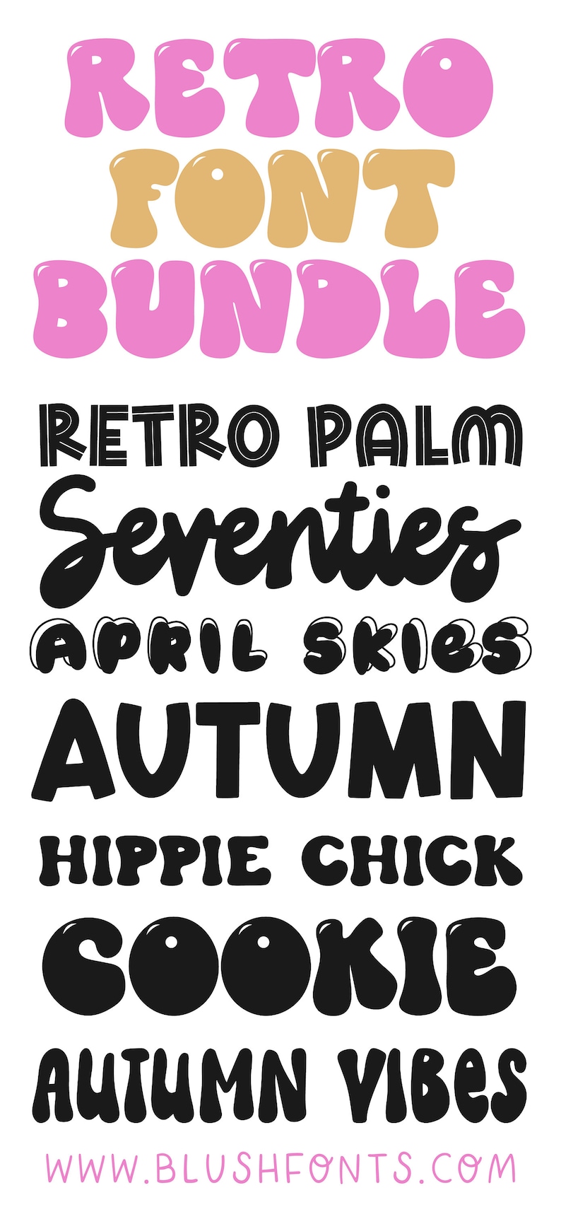 Groovy Display Font Bundle Retro Font Bundle Font Bundle - Etsy