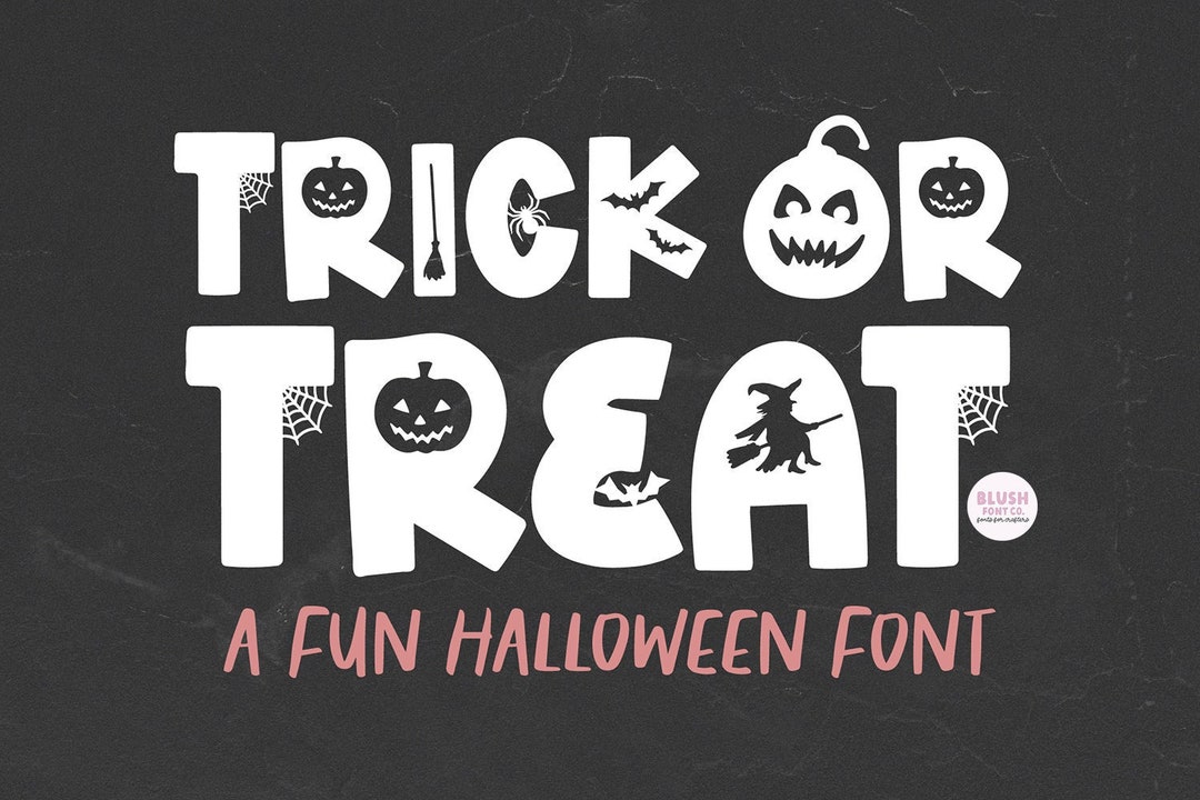Instant .OTF Font DOWNLOAD "trick or Treat" Halloween Display Font ...