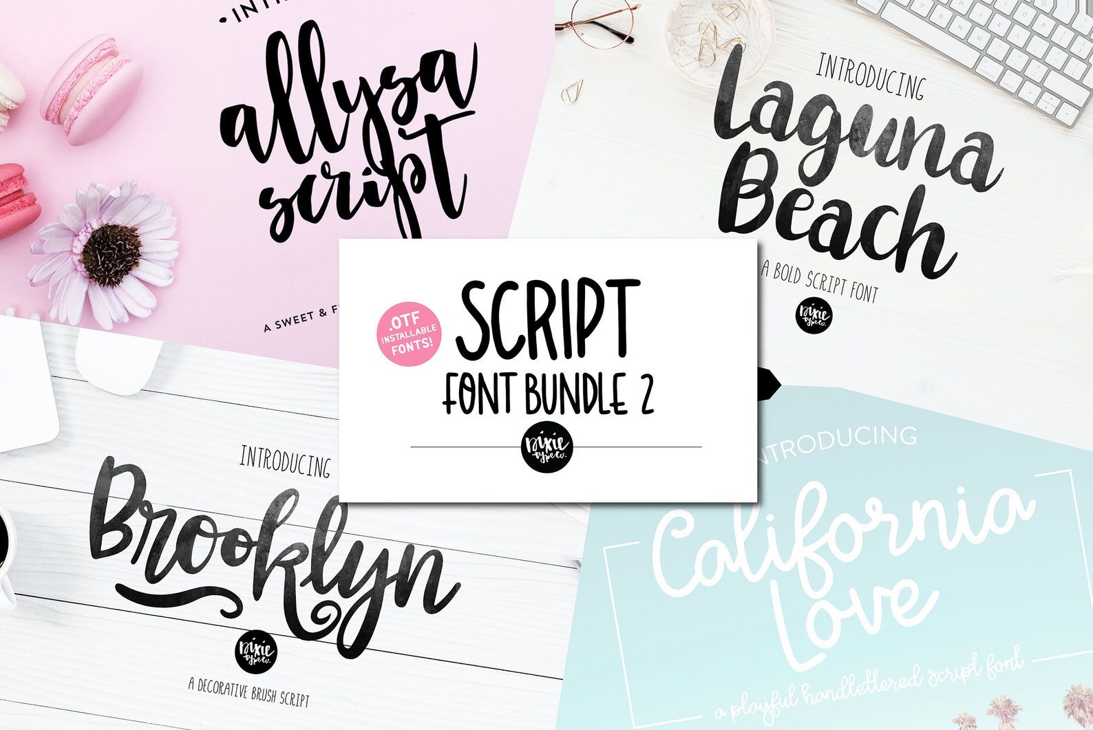 4 Fonts OTF SCRIPT Font Bundle 2 Installable .otf Font Font - Etsy