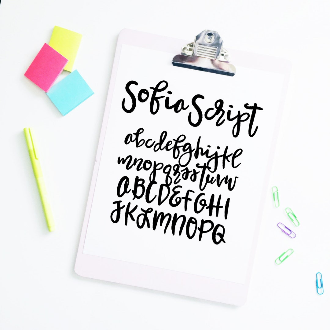 SVG Font INSTANT DOWNLOAD "sofia Script" Svg, Script Cut File, Cursive ...