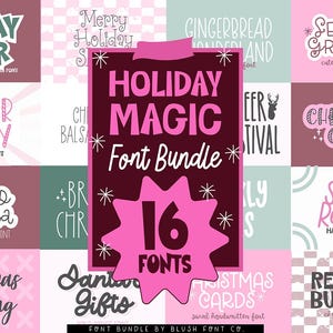 16 FONTS! HOLIDAY MAGIC Font Bundle - Font Bundle, Font Bundles for ...