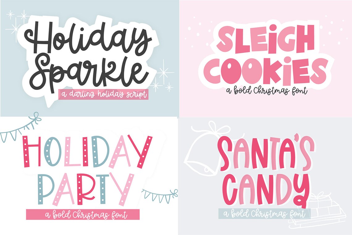 Jolly Christmas Font Bundle, Christmas Fonts, Font Bundle, Cricut, Fun ...