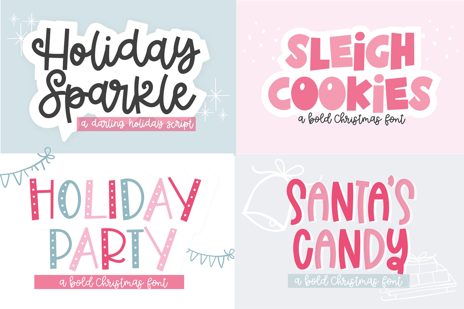 Jolly Christmas Font Bundle Christmas Fonts Font Bundle | Etsy
