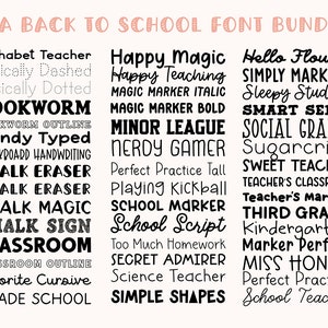 MEGA Back to School Font Bundle for Cricut, Handwriting Fonts, Kids ...