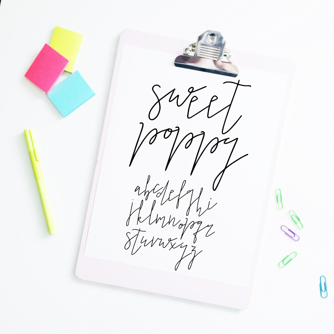 SVG Font INSTANT DOWNLOAD "sweet Poppy Script" Svg, Script Cut File ...