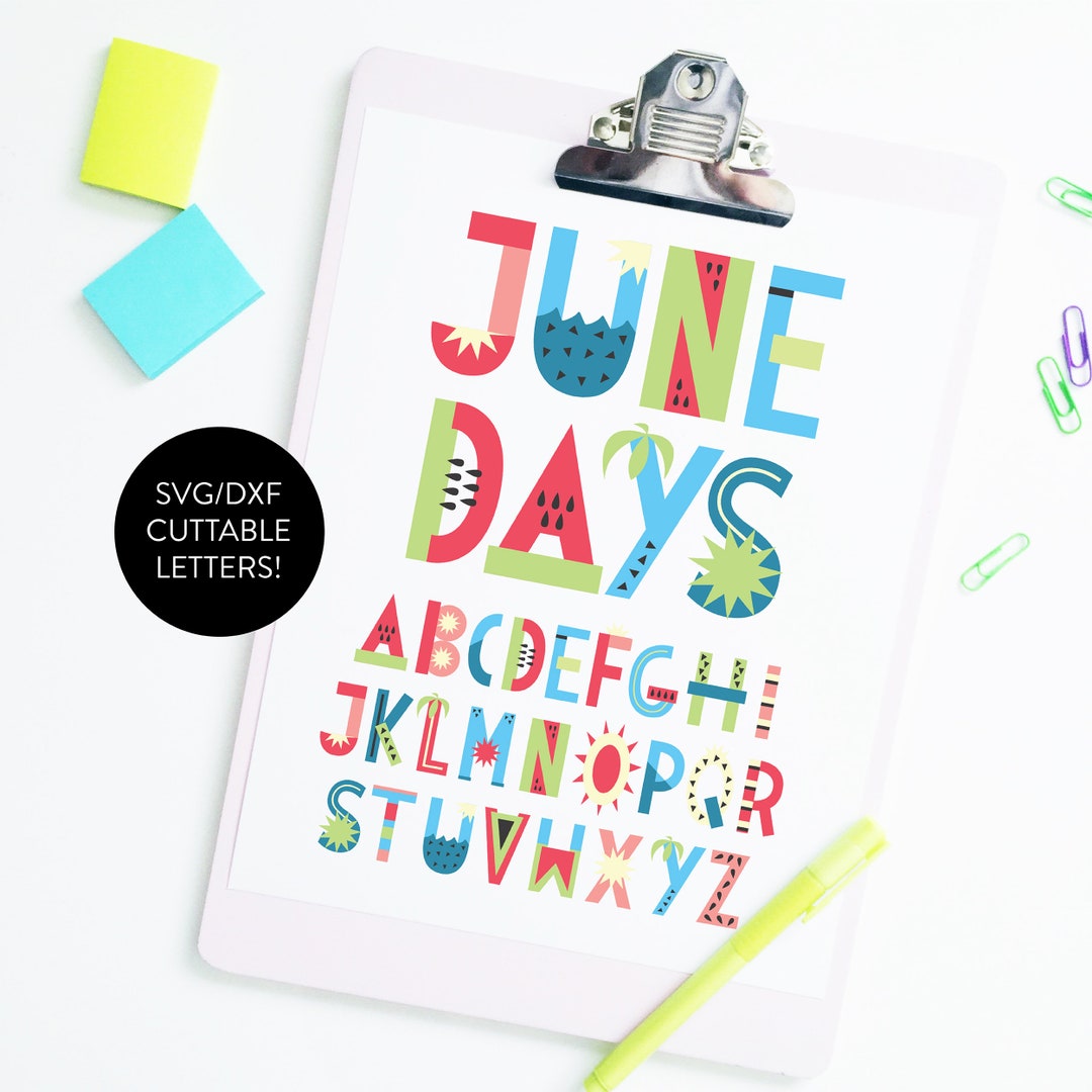 SVG Font + Installable Opentype Font" June Days" Svg, Bold Decorative ...