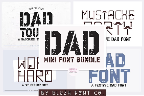 DAD FONT BUNDLE .otf Father's Day Fonts Dad Fonts | Etsy