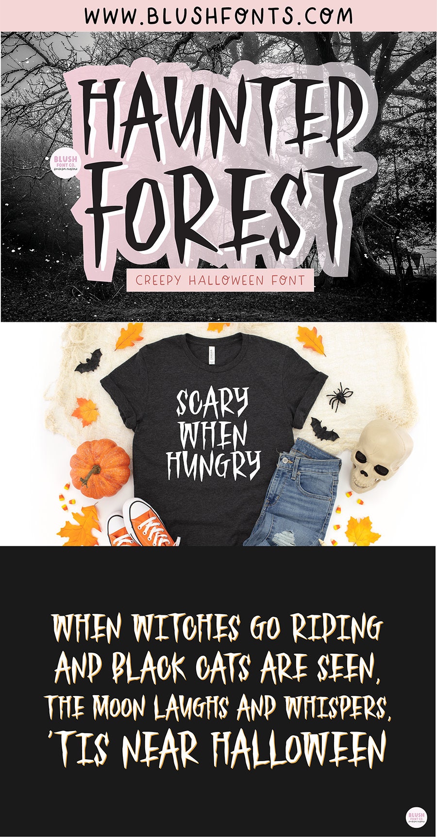 Instant .OTF Font DOWNLOAD haunted Forest Creepy - Etsy