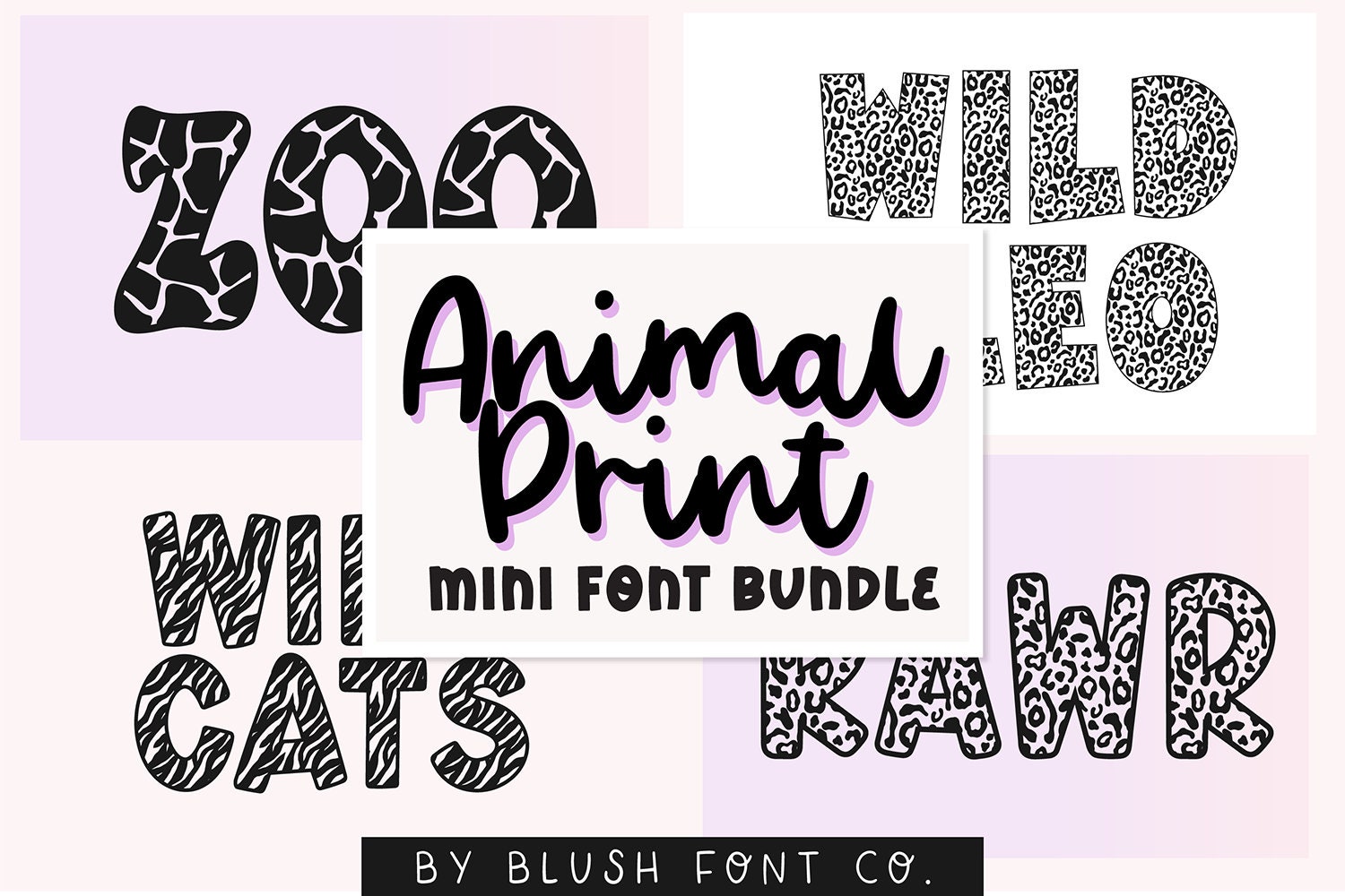 MINI FONT BUNDLE Animal Print Font Bundle for Cricut Animal - Etsy