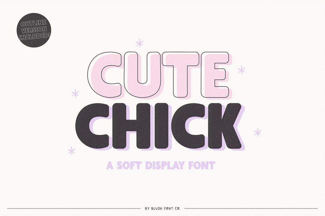 Instant .OTF Font "cute Chick" a Soft Modern Bold Display Font, Sans ...