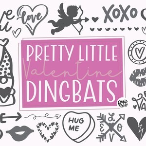 INSTANT .OTF DOWNLOAD "valentine Dingbats" Hand Drawn Font, Valentine's ...
