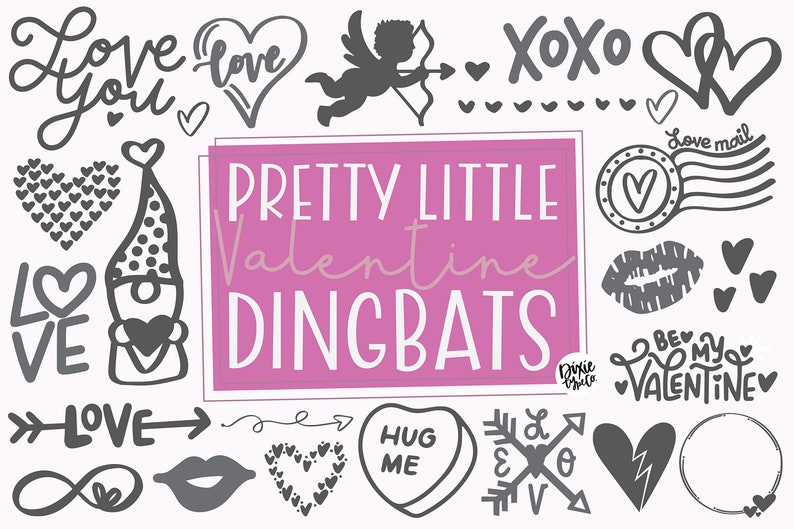 INSTANT .OTF DOWNLOAD "valentine Dingbats" Hand Drawn Font, Valentine's ...