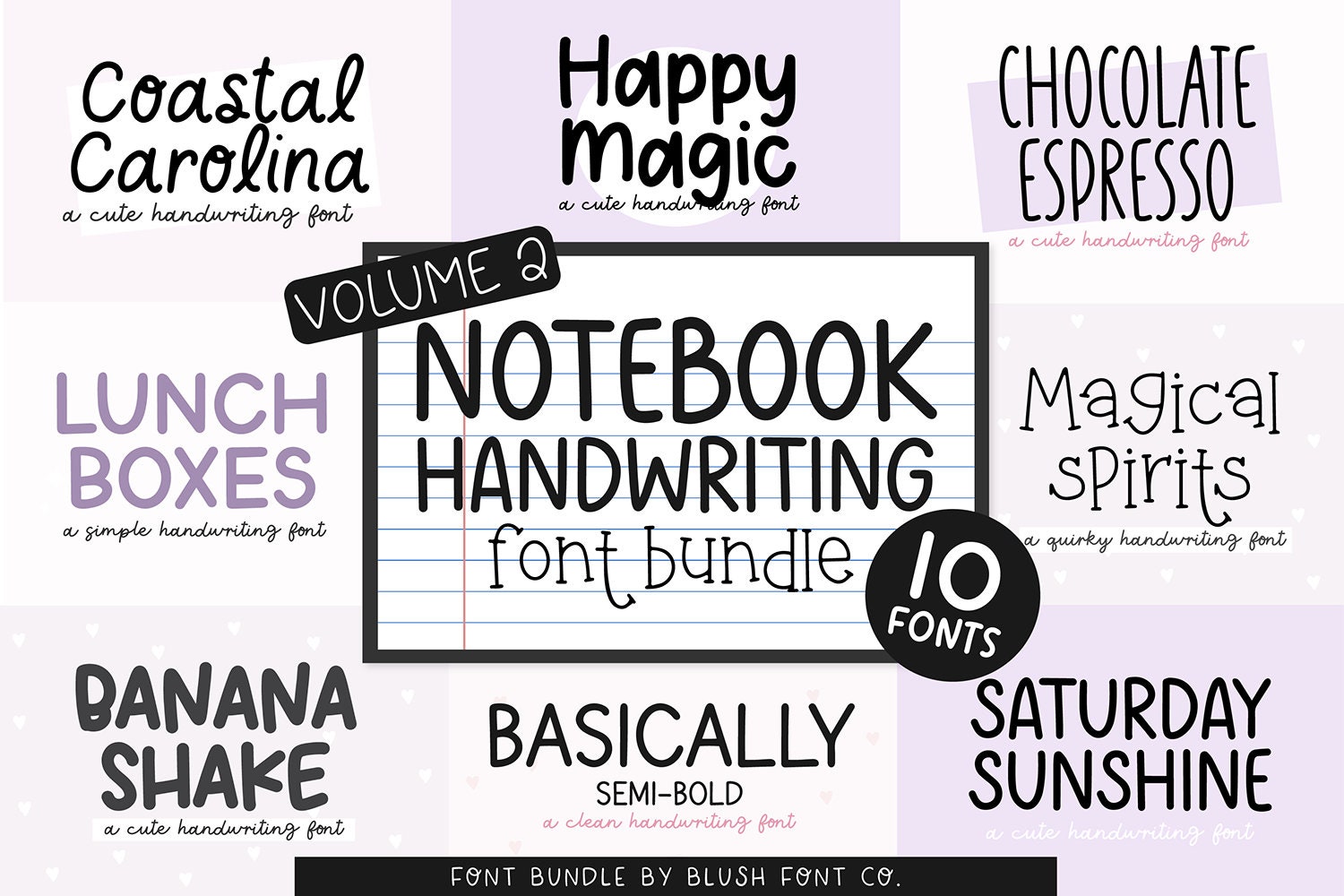 Notebook Handwriting Font Bundle Vol. 2, Font Bundle for Cricut ...