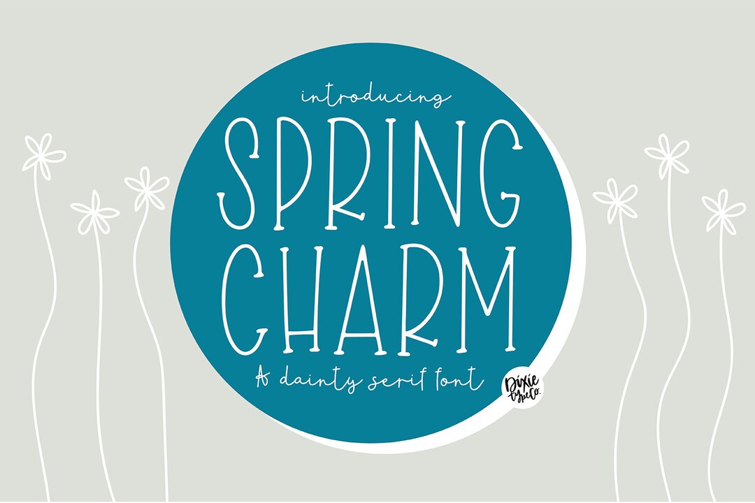 INSTANT .OTF DOWNLOAD "spring Charm" Installable Font File, Tall Thin ...