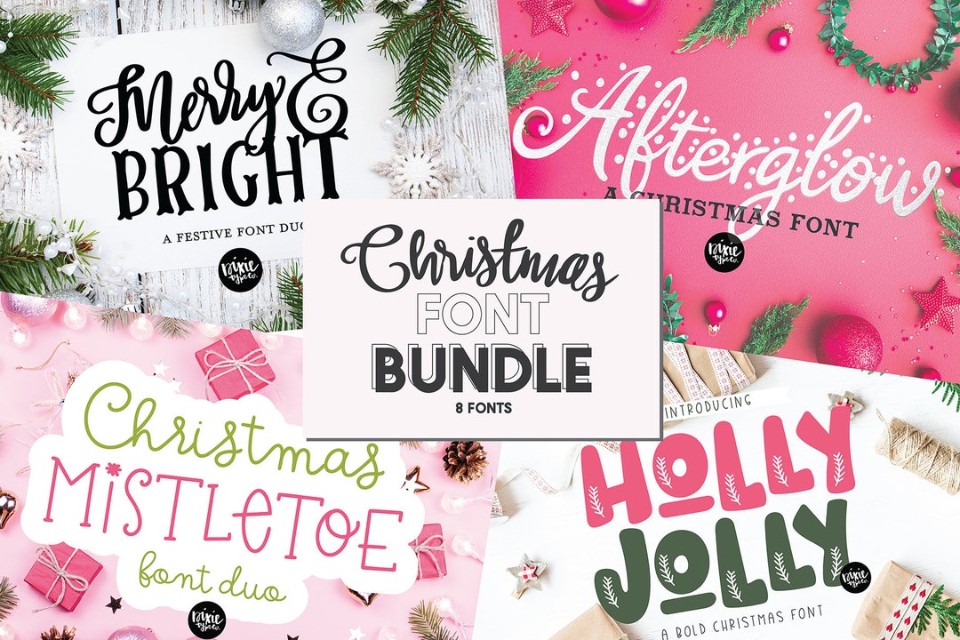 CHRISTMAS Font Bundle, .OTF Font, Font Bundle, Christmas Fonts, Hand ...