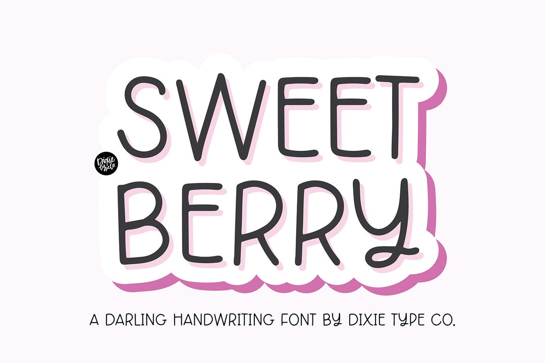 Instant .OTF Font "sweet Berry" Handwriting Font, Cute Fonts, Girly ...