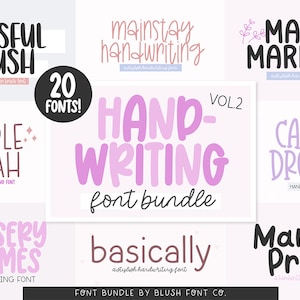 MEGA Handwriting Font Bundle Vol. 1, Font Bundle for Cricut, Goodnotes ...