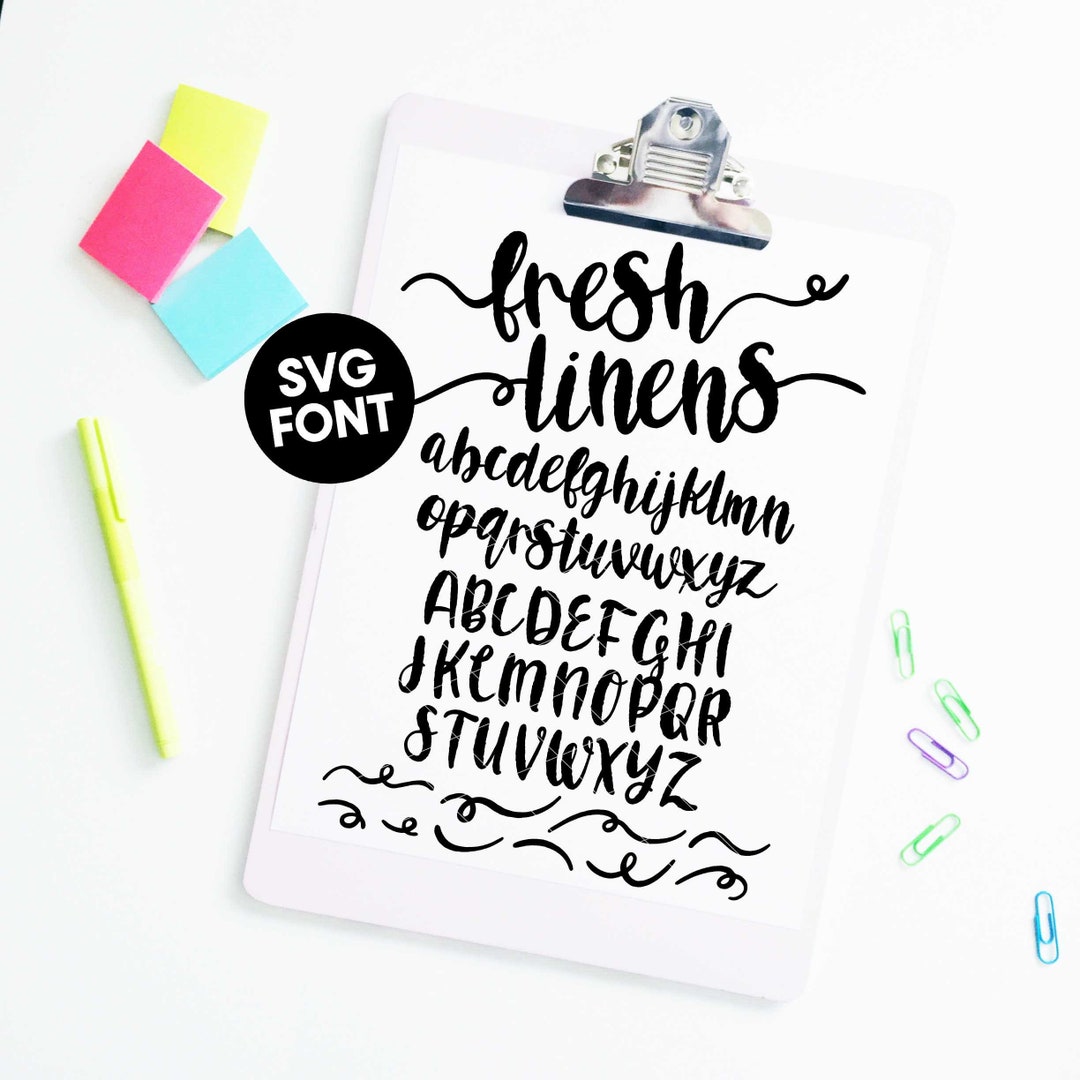 SVG Font INSTANT DOWNLOAD "fresh Linens" Distressed Script Svg Font ...